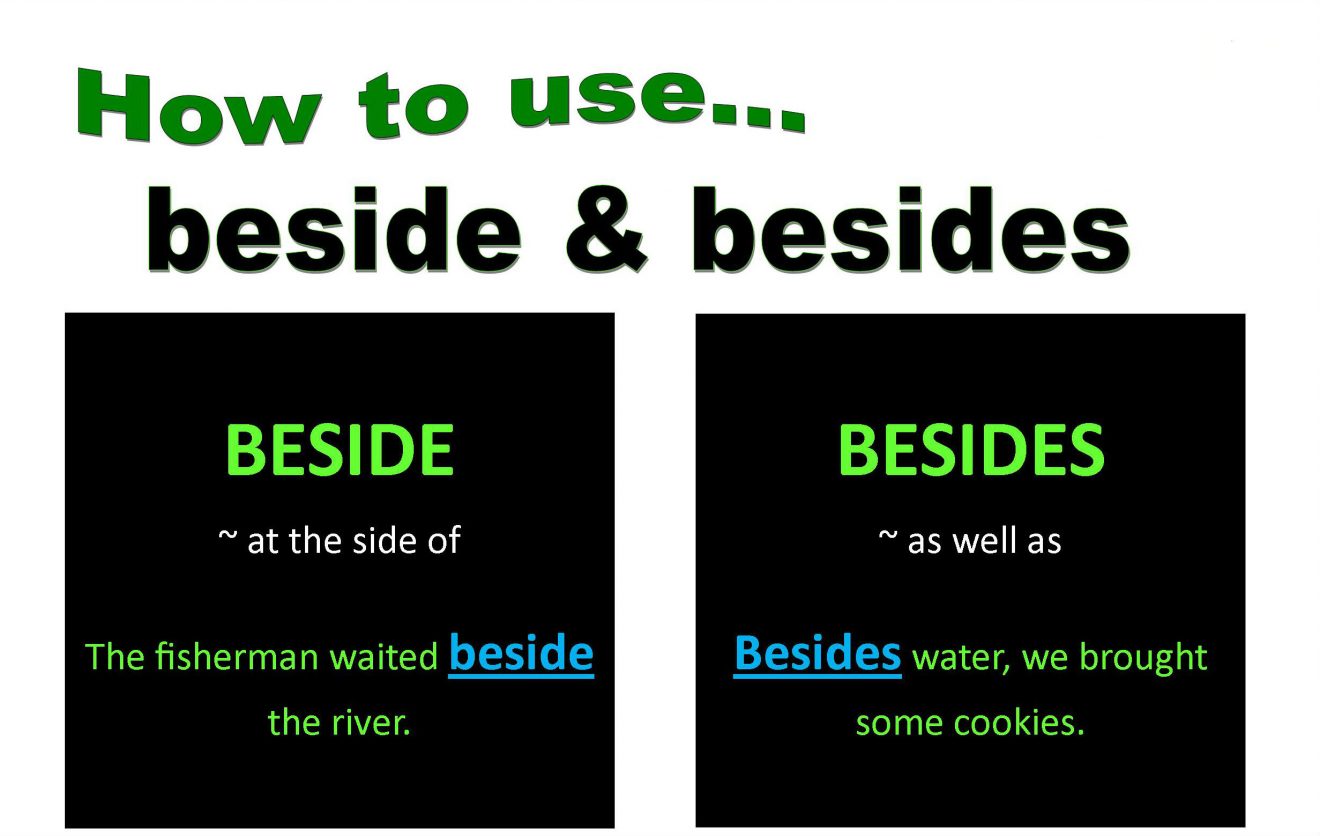 Beside and besides: what is the difference? | GrammarPlanetHQ